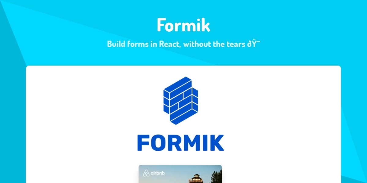 Formik Build Forms In React Without The Tears 😠Made With React Js